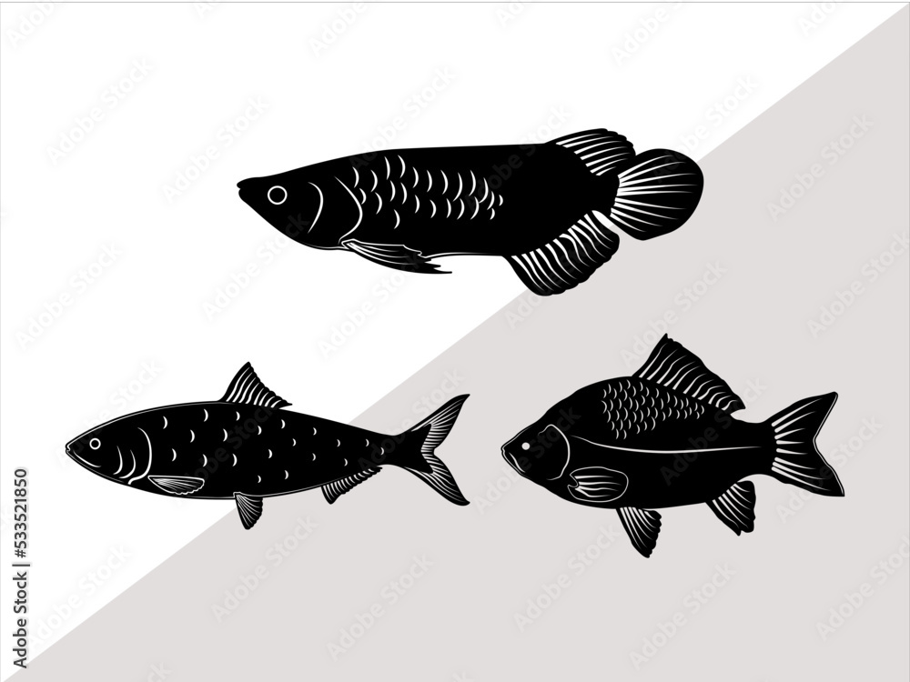 Fish svg | Fish Silhouette Cameo | sword fish svg | Bass Fish Svg ...