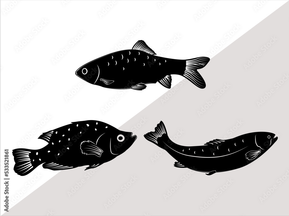 Fish svg | Fish Silhouette Cameo | sword fish svg | Bass Fish Svg ...