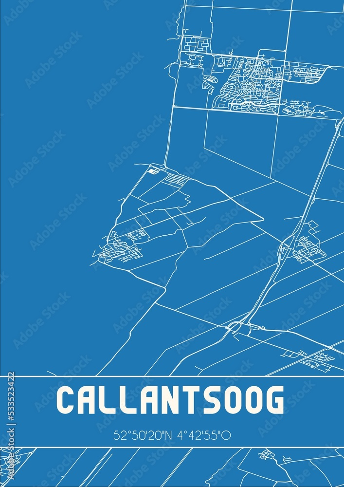 Blueprint of the map of Callantsoog located in Noord-Holland the ...