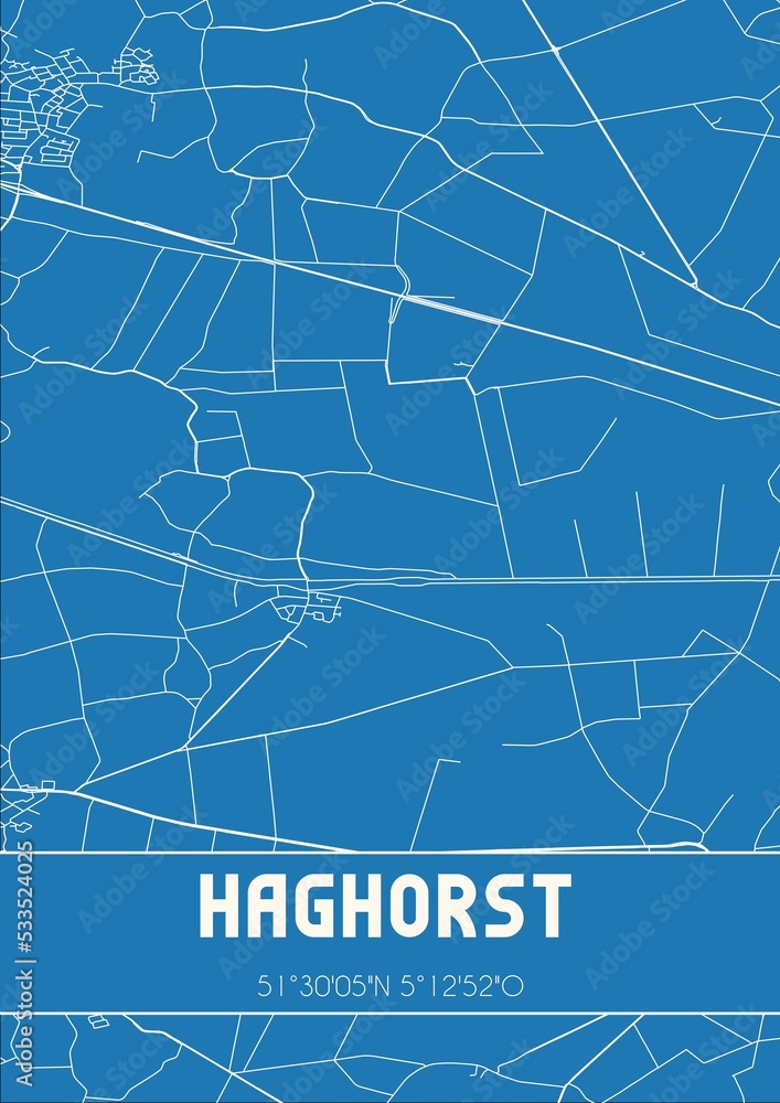 Blueprint of the map of Haghorst located in Noord-Brabant the ...