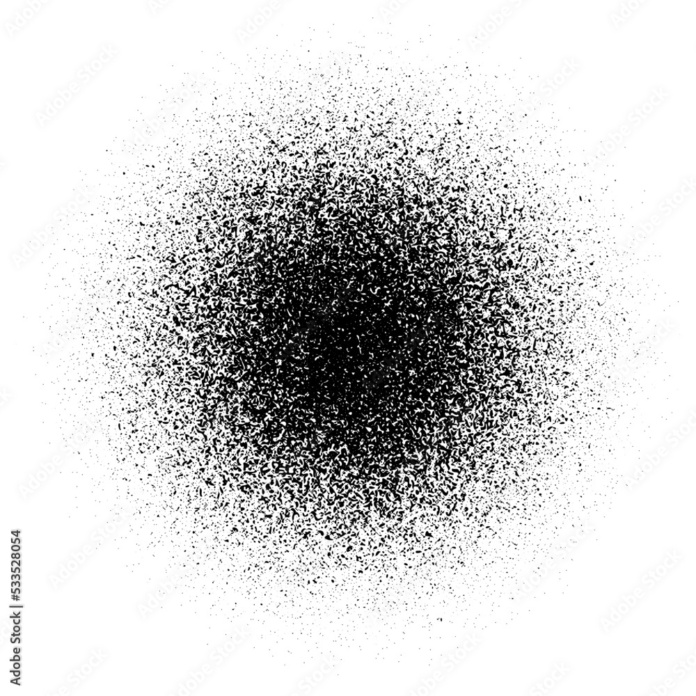 Circle grain texture. Radial faded noise gradient. Round grunge shape ...