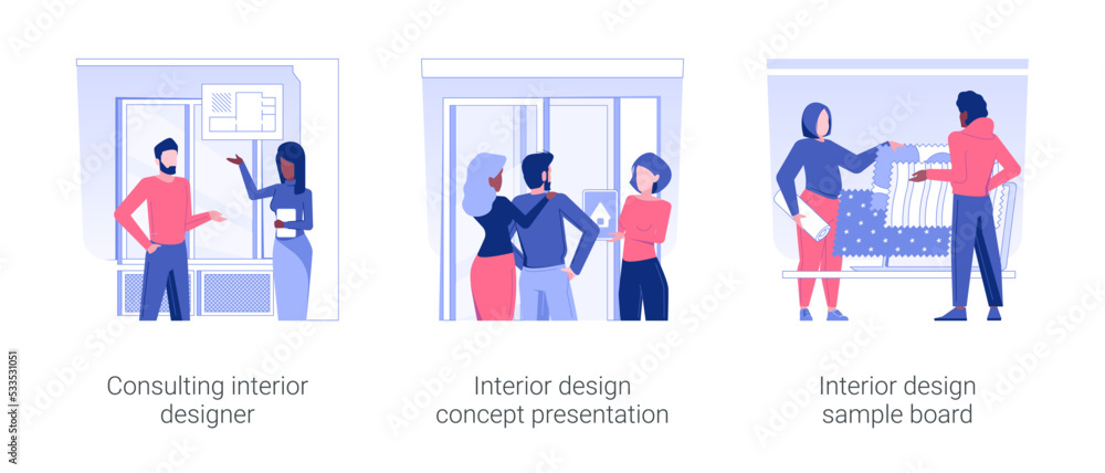 Interior design services isolated concept vector illustration set ...