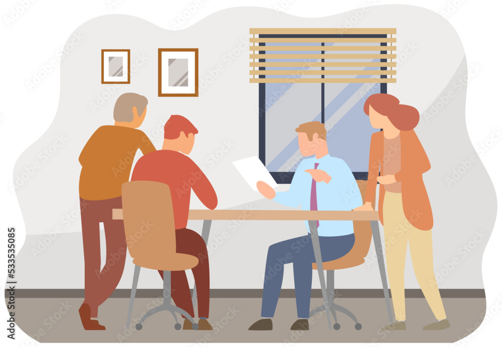 Training of office staff, teamwork, business meeting concept. Team ...