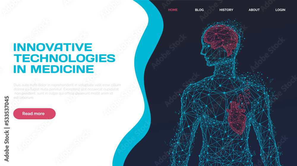 Innovative technologies in medicine concept. Anatomy, diagnostics of ...