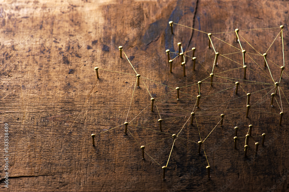 Linking entities. Network, networking, social media, internet ...