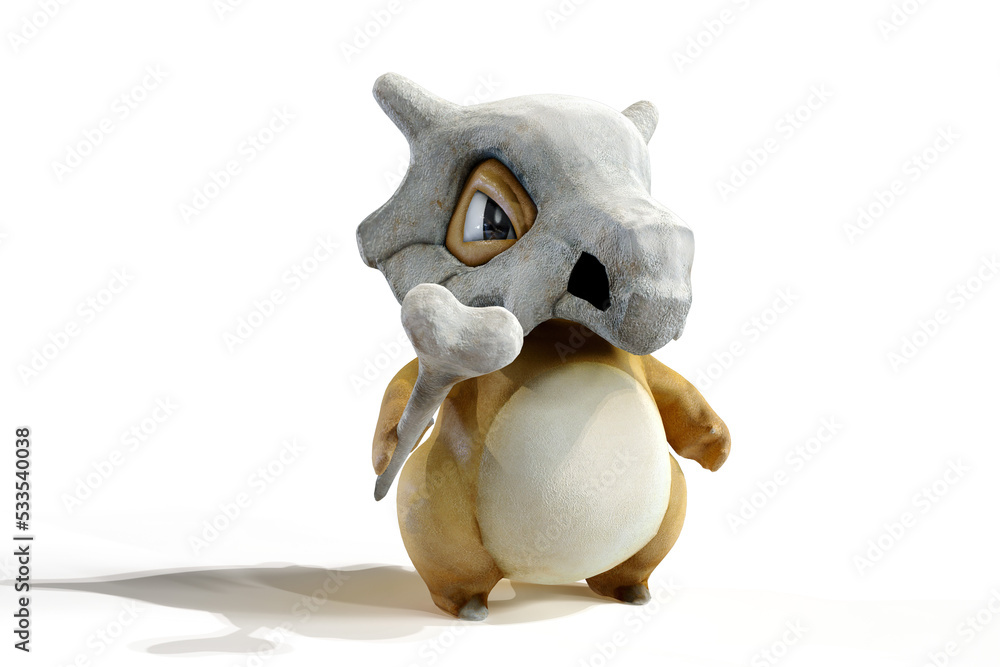 Pokemon Cubone 3d render isolated png on transparent background Stock ...