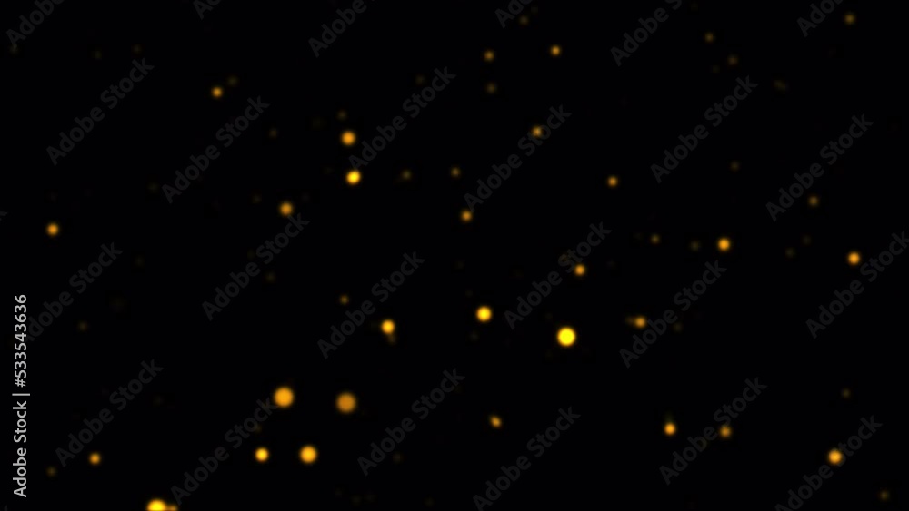 Abstract animation flickering blurred glow gold bokeh bubble particles ...