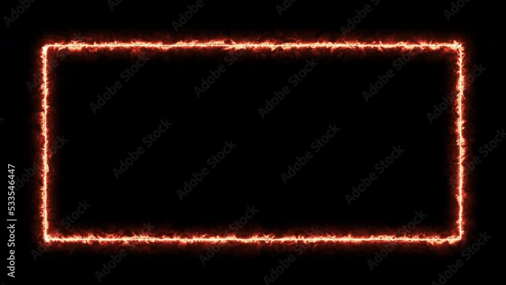 Rectangular Fire effect Animation. Fire Flame Gradually Appearing in A ...