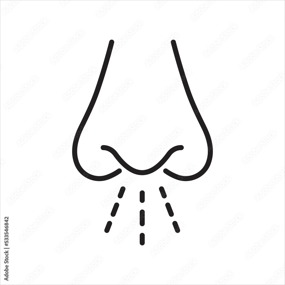 Runny nose icon design, Nosebleed, nasal mucus illustration, sign for ...