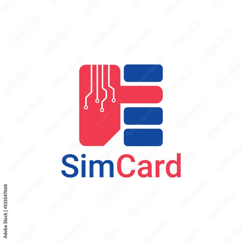 sim card logo design vector templet, Stock Vector | Adobe Stock