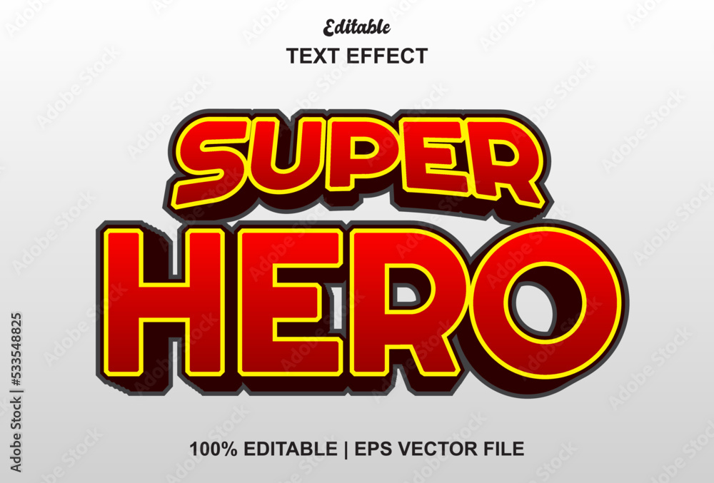 superhero text effect with 3d style and can be edited. Stock Vector ...