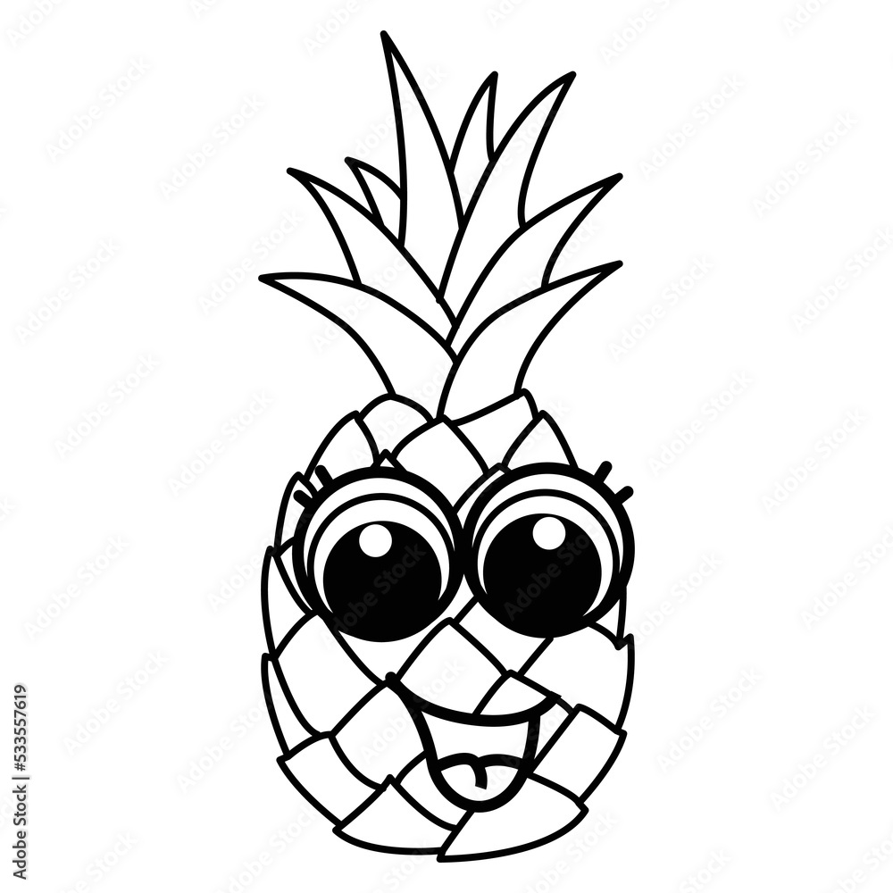 Pineapple Drawing For Kids