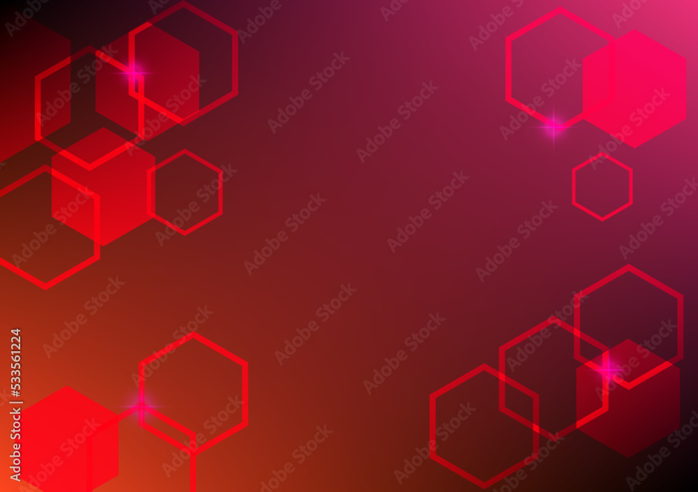 Red hexagon background abstract backdrop for technology medical ...