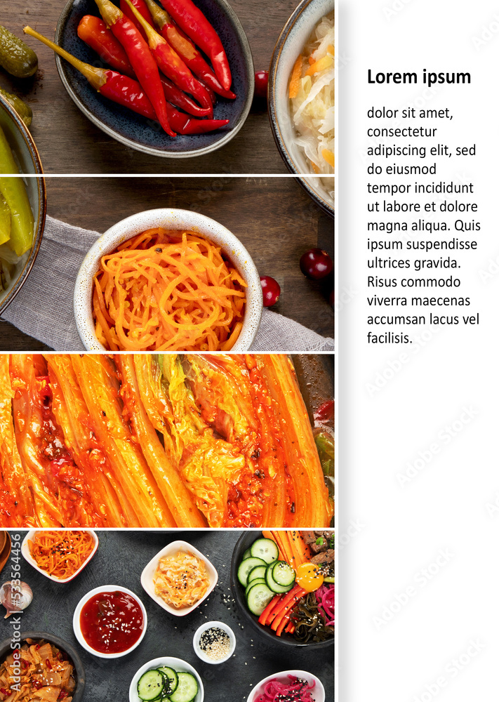 Collage made of Korean traditional dishes. Stock Photo | Adobe Stock