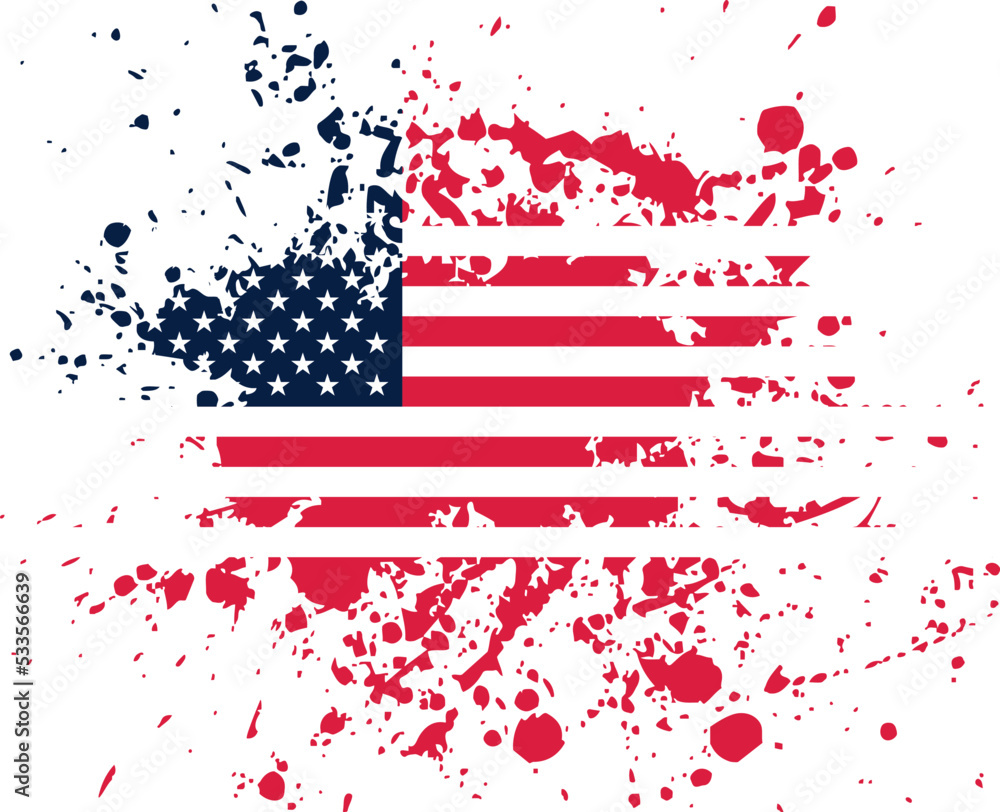 Vector Graphics Of Paint Splatter Shape With Flag Of The Usa Inside It ...