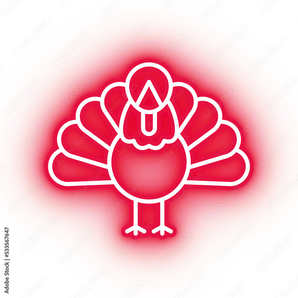 Neon red turkey icon, glowing red turkey with transparent background ...