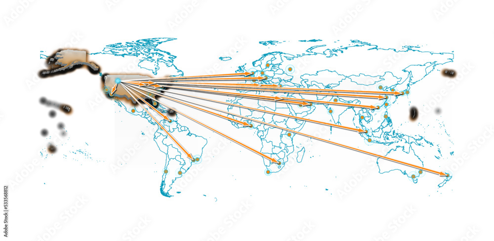 Vector United States concept map, export concept map for United States ...