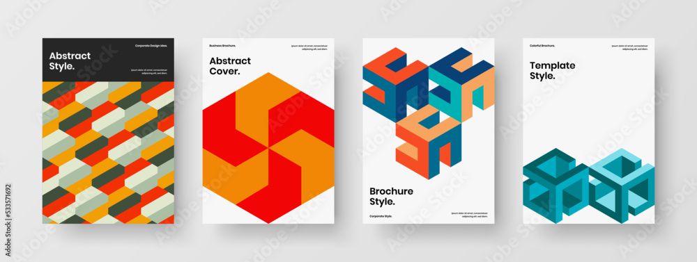 Modern geometric shapes brochure illustration collection. Amazing ...
