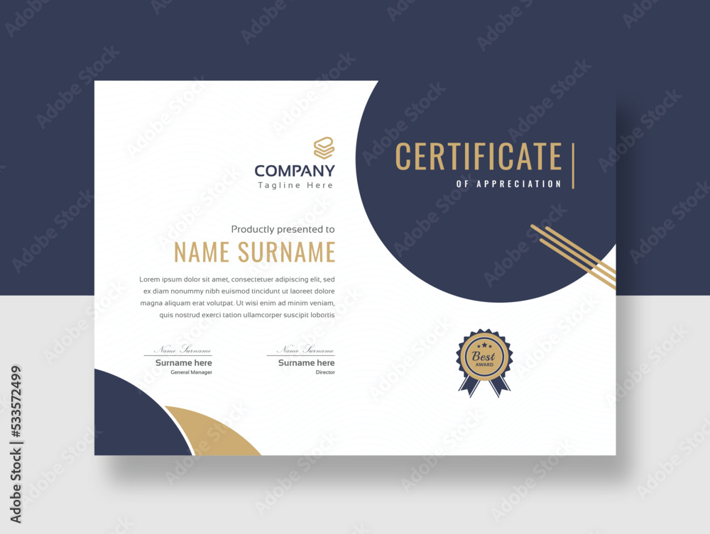 Clean Certificate of Appreciation template. Cool geometric design ...