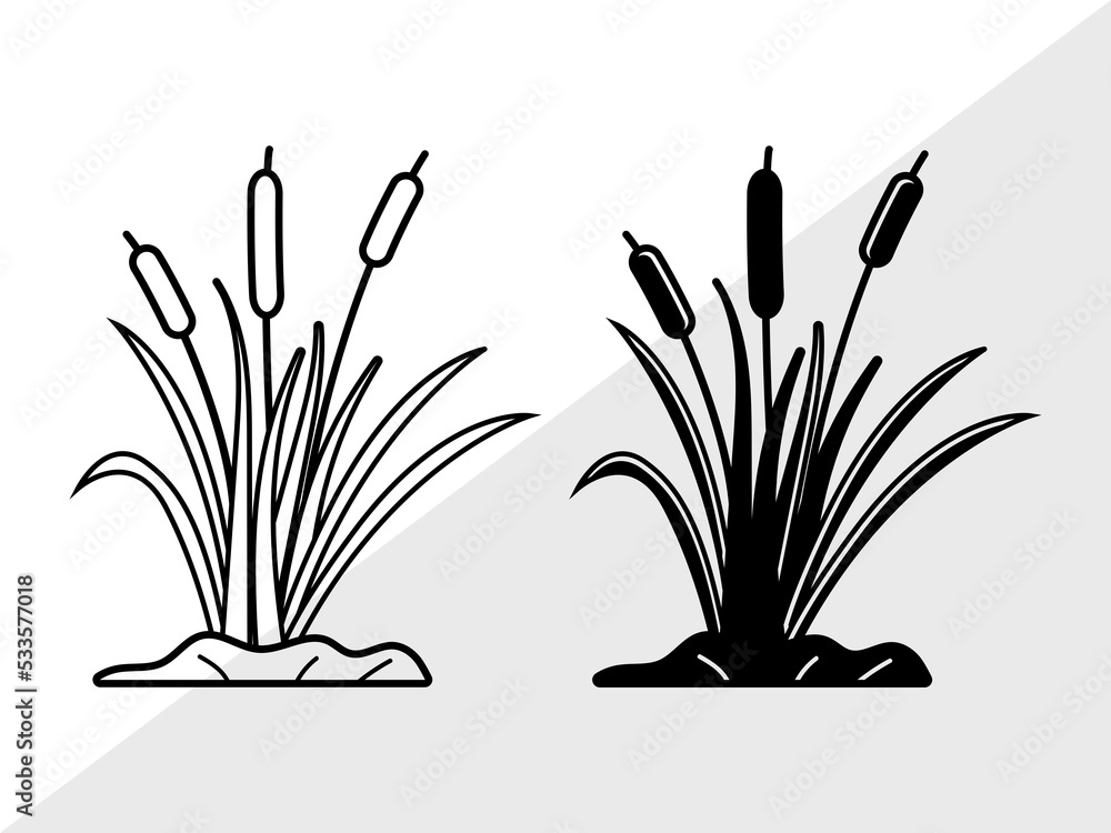 Cattail SVG, Cattail SVG, Bulrush Plant Svg, Cattail Flower Svg ...