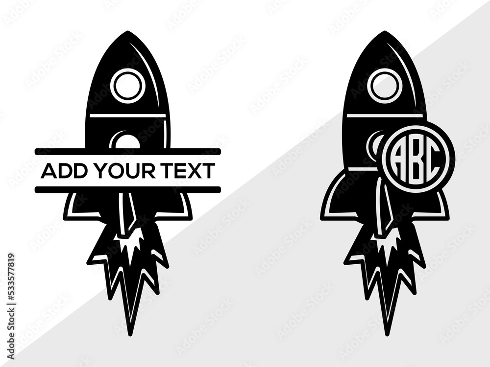 Rocket Monogram SVG, Rocket SVG, Rocket ship Svg, Spaceship Svg, Rocket ...
