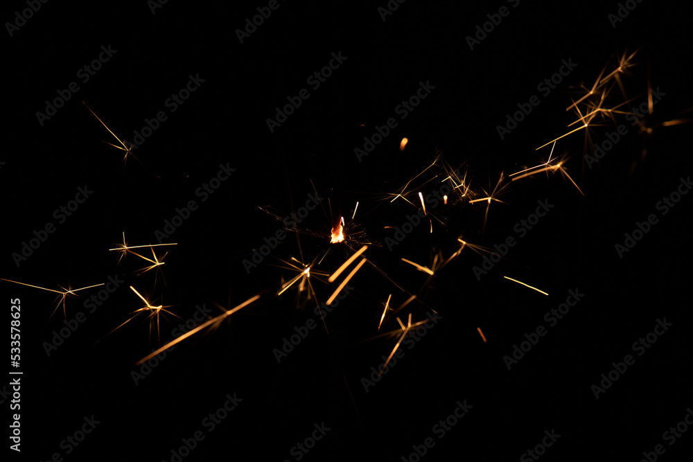 Best photo of real sparkler with sparks on black background for overlay ...