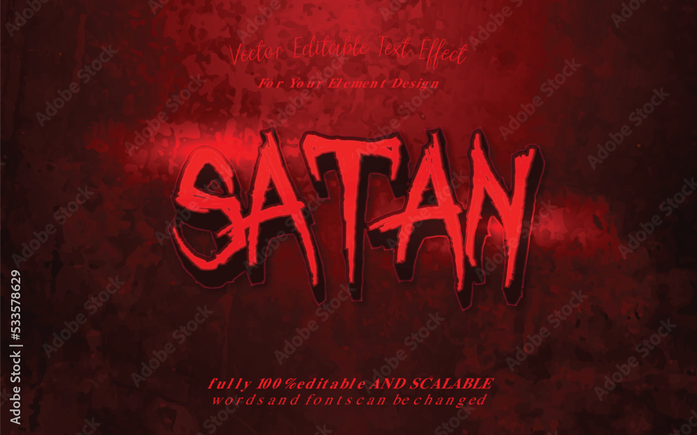 Blood horror satan text effect, editable scary and red text style with ...