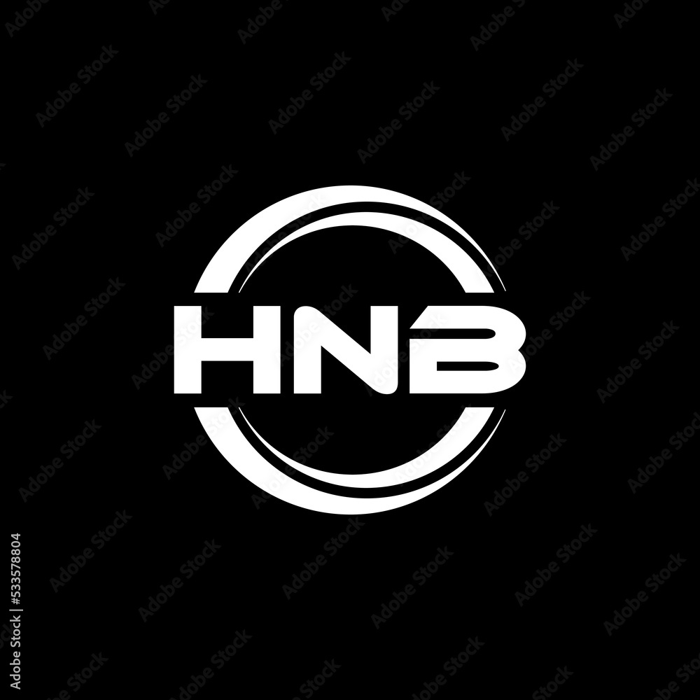 HNB letter logo design with black background in illustrator, vector ...