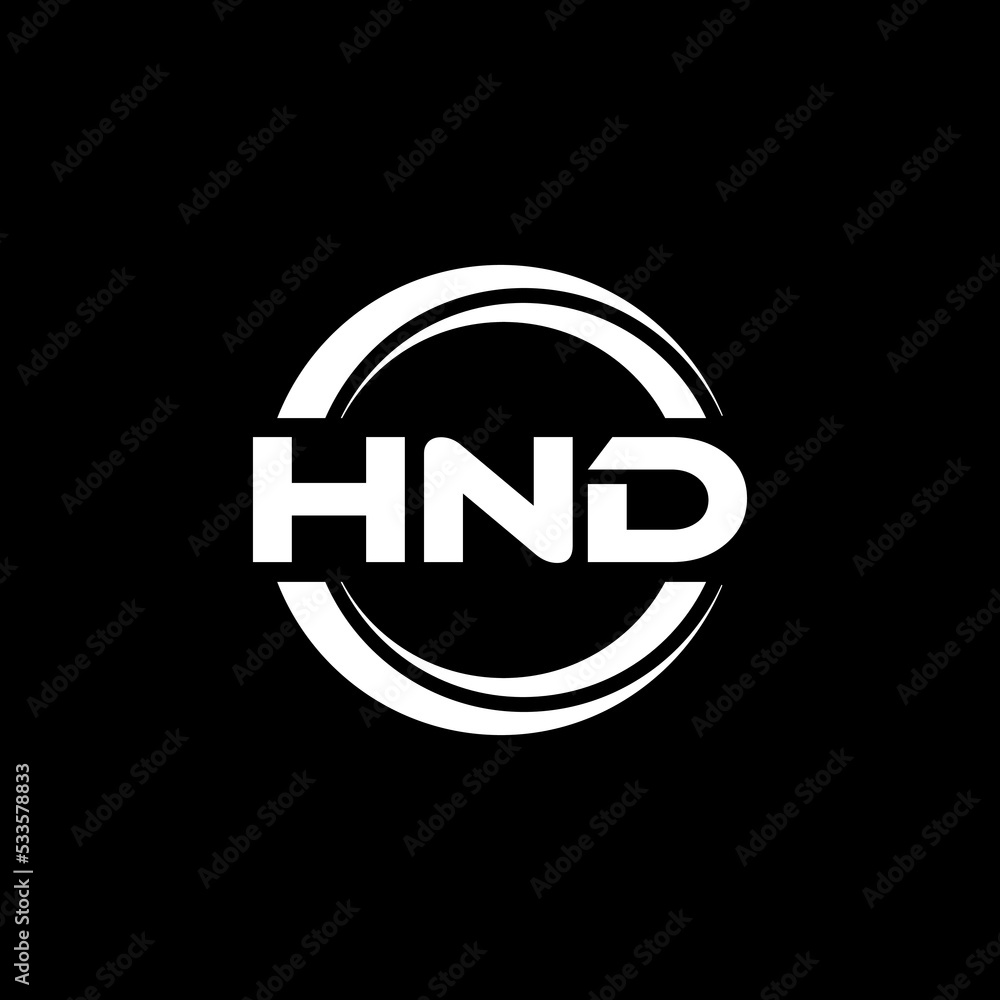 HND letter logo design with black background in illustrator, vector ...