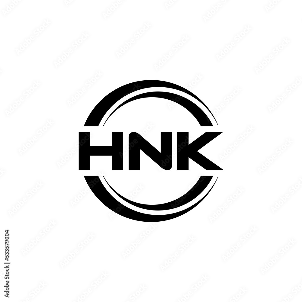Vecteur Stock HNK letter logo design with white background in ...