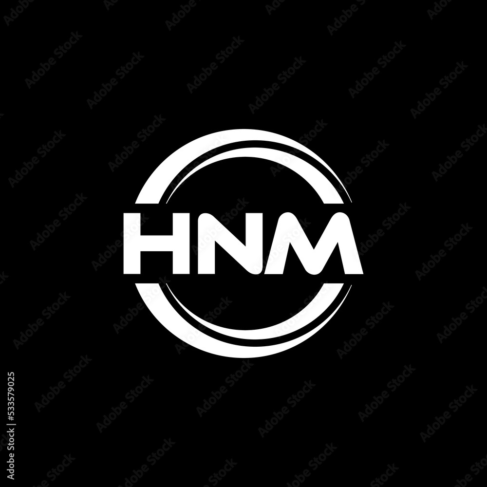 HNM letter logo design with black background in illustrator, vector ...