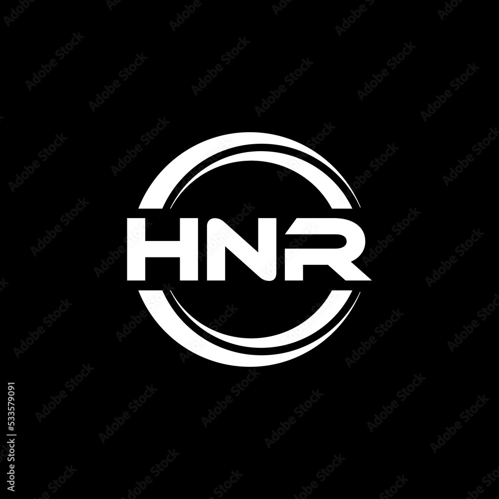 HNR letter logo design with black background in illustrator, vector ...