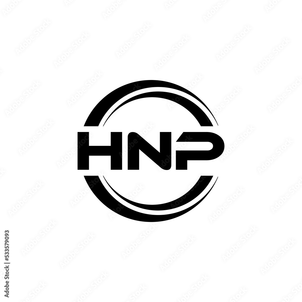 HNP letter logo design with white background in illustrator, vector ...