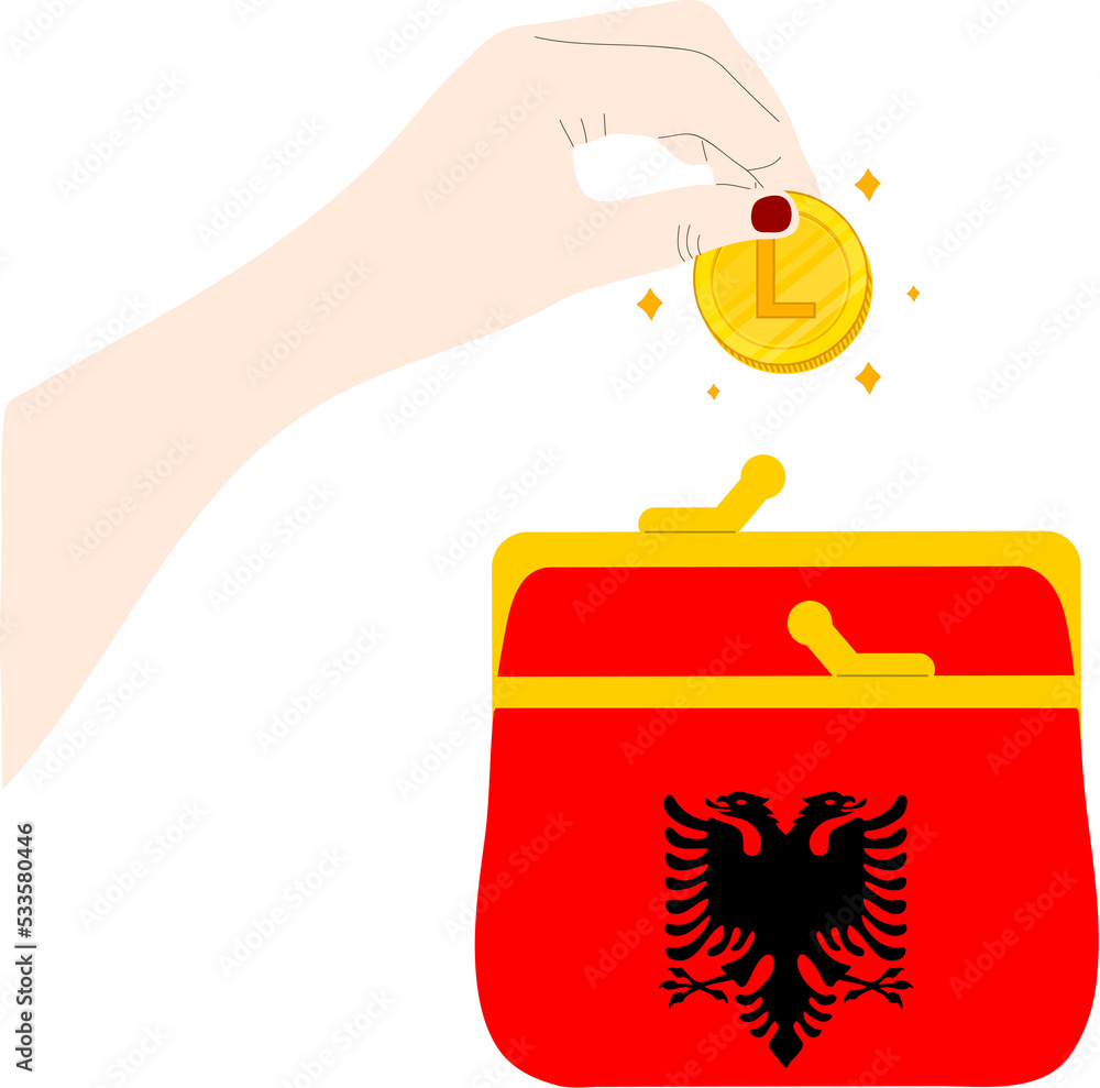Albania Flag hand drawn,Albanian Lek hand drawn Stock Illustration ...