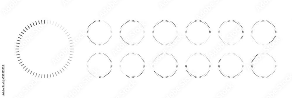 Circular Loading Buffering Icons Vector Video Ready for Animation Gif ...