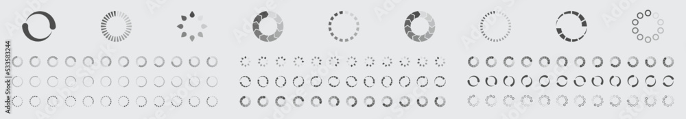 Circular Loading Buffering Icons Vector Video Ready for Animation Gif ...