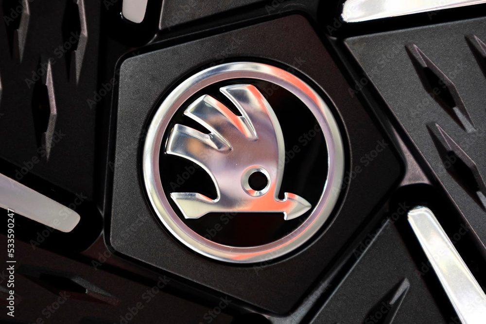 Skoda logo emblem sign Stock Photo | Adobe Stock