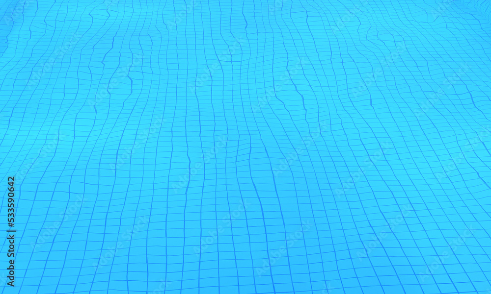 3d rendering of pool or ocean water caustic texture background. Pool ...