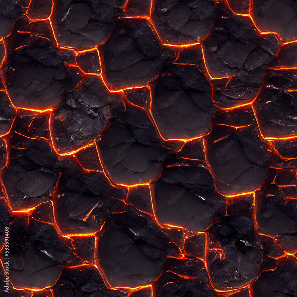 Burning Obsidian Magma Texture Stock Illustration | Adobe Stock