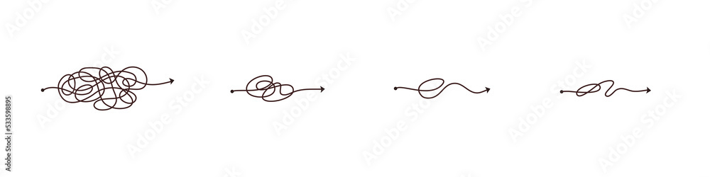 Simple line and complex easy way. Scribble doodle chaos mindset ...