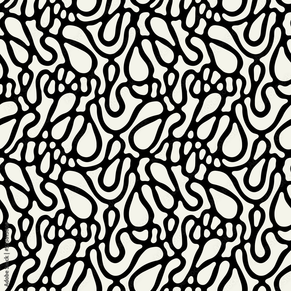Vector seamless pattern. Free form organic shapes. Stylish structure of ...