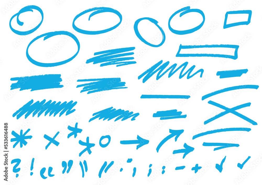 Hand Drawn Marks - Highlight Vector Graphics - Hand-drawn Marks ...