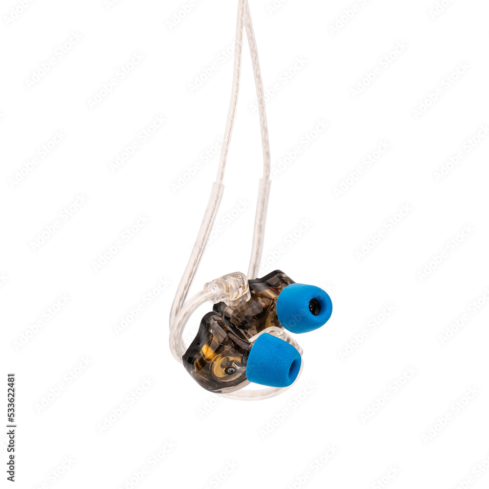 In ear monitor on a tablature background. Custom in-ear monitors with ...