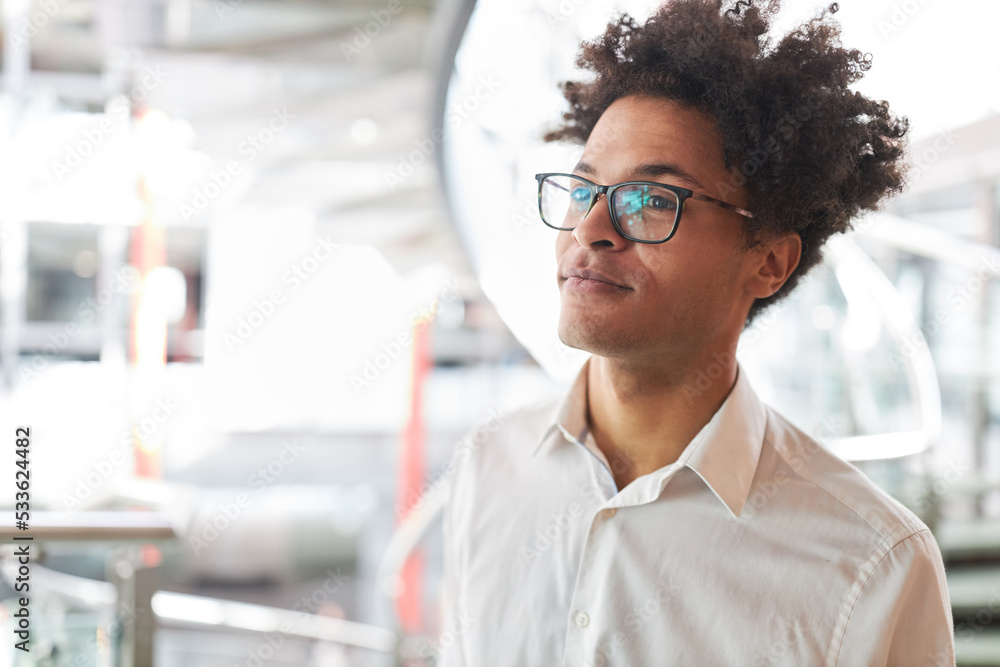 Successful startup founder with vision and afro hairstyle Stock Photo ...