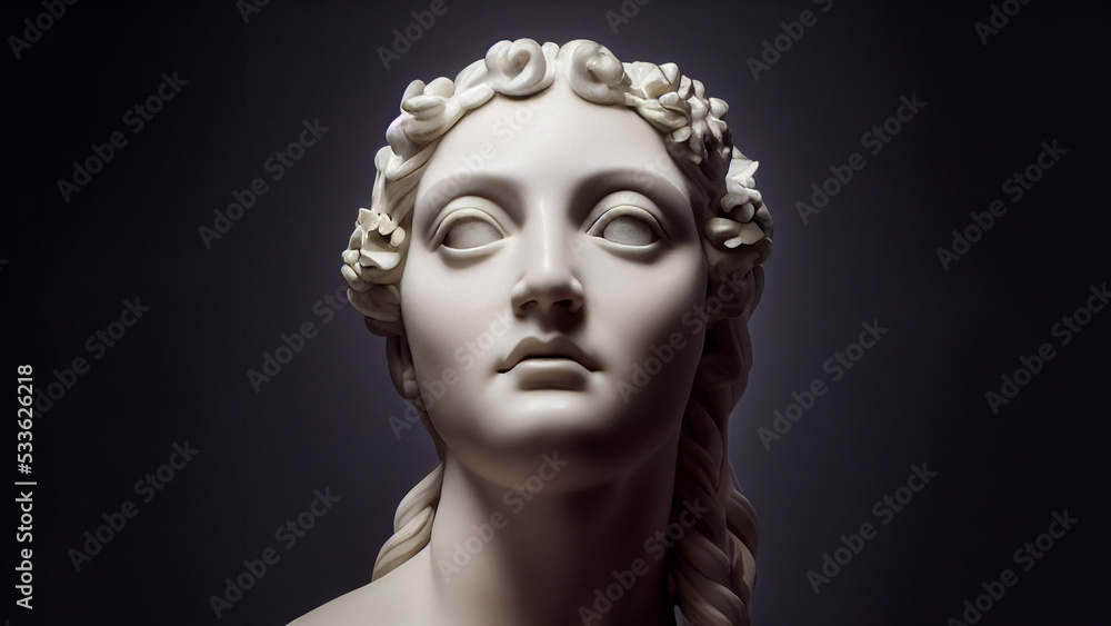 Illustration of a Renaissance marble statue of Persephone. She is the ...