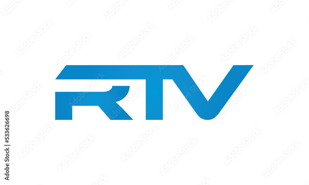 RTV monogram linked letters, creative typography logo icon Stock Vector ...