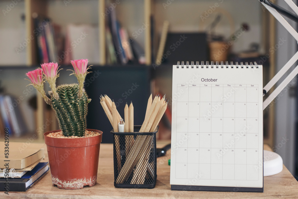 2022 Calendar desk place on table. Desktop Calender for Planner to plan ...