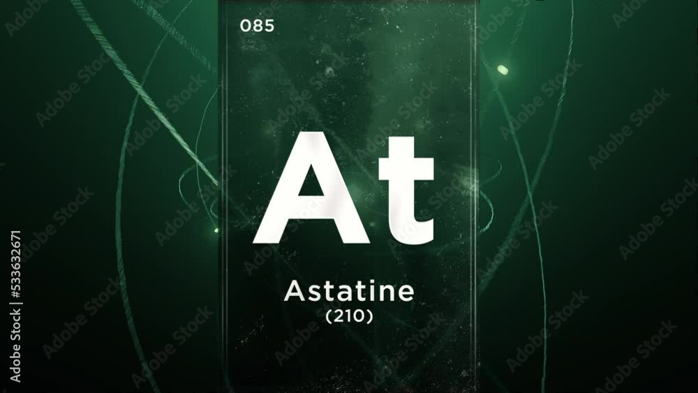 Astatine (At) symbol chemical element of the periodic table, 3D ...