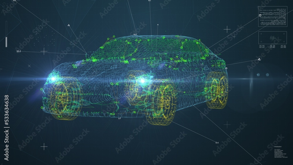 Car Model UI Animation. HUD Car Scanning. Stock Illustration | Adobe Stock
