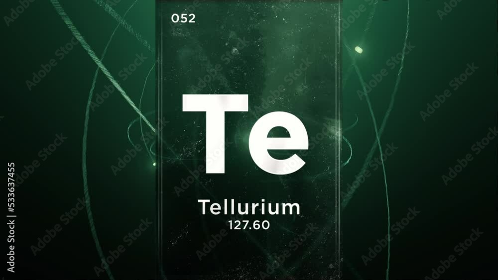 Tellurium (Te) symbol chemical element of the periodic table, 3D ...